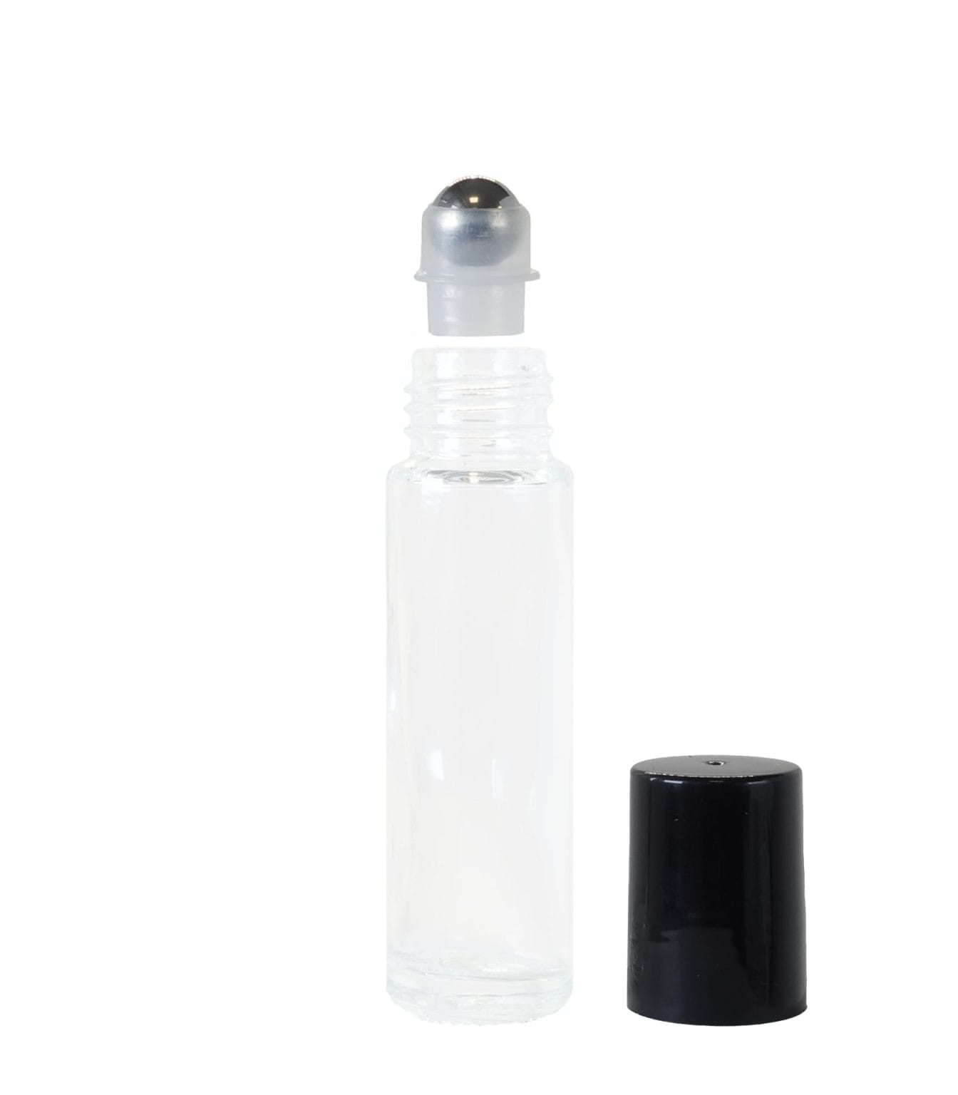 10ml Clear Roll-On Bottle – Complete with Roller Ball & Black Cap (200 ...