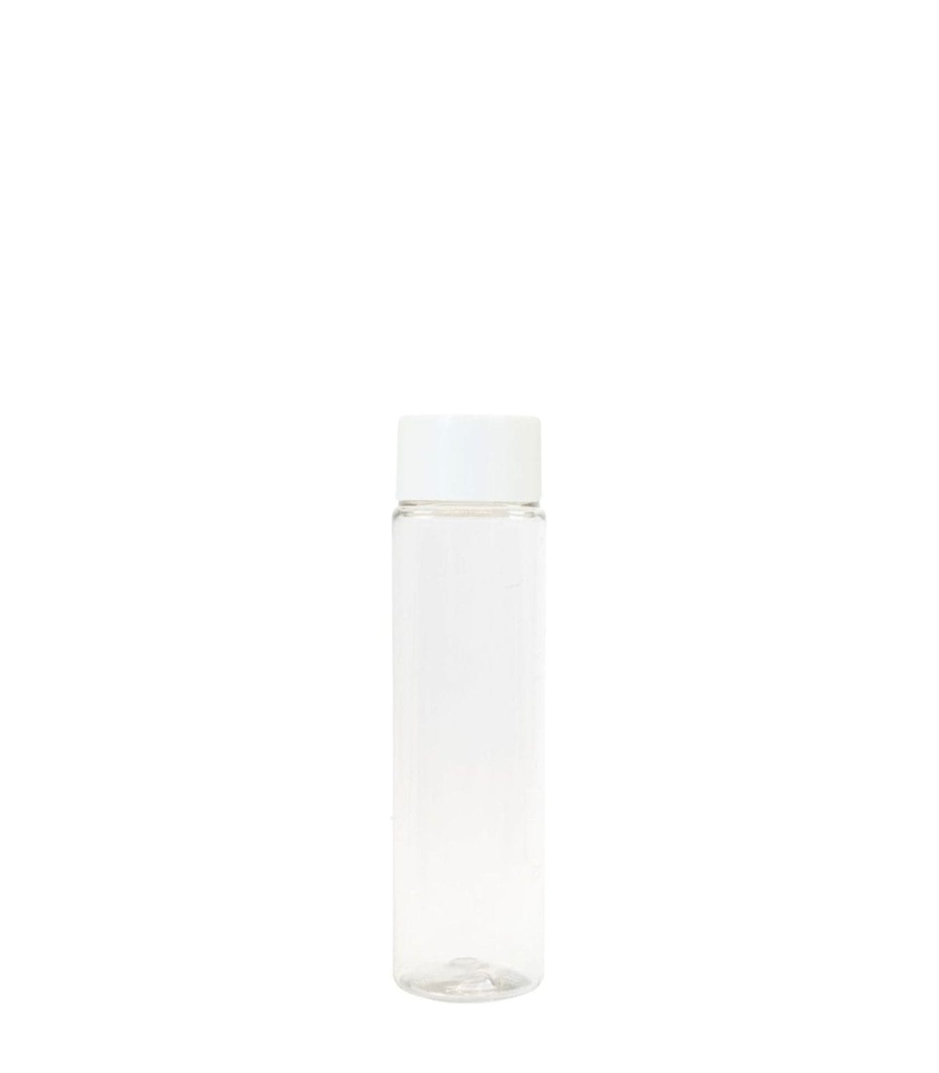 125ml Clear Slimline PET Plastic Bottle – Complete with Plug & White ...